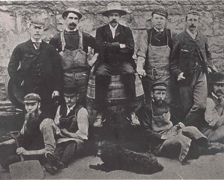 Burts Brewery workers in the 1880s